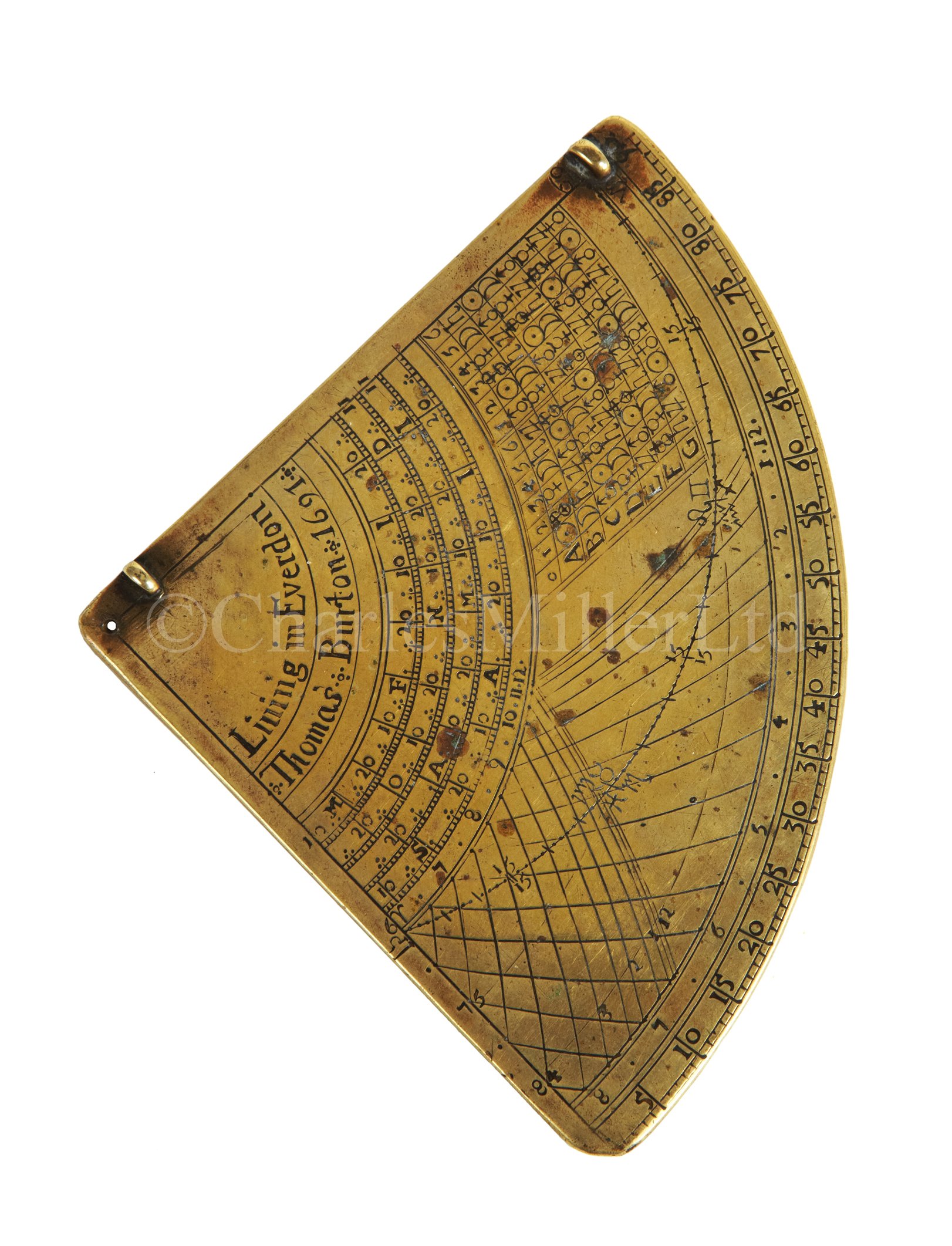 Lot 155 - A LATE 17TH-CENTURY GUNTER-TYPE QUADRANT BY..